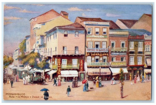 c1910 1st Street Marco Duque De Caxias Pernambuco Brazil RMSP Tuck Art ...