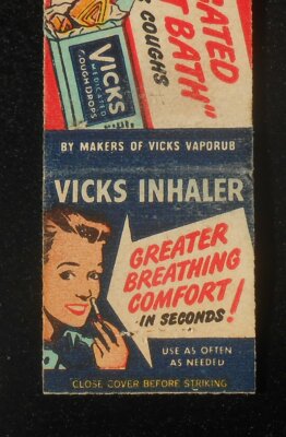 1940s Vicks Inhaler Greather Breathing Comfort Cough Drops Medicated ...