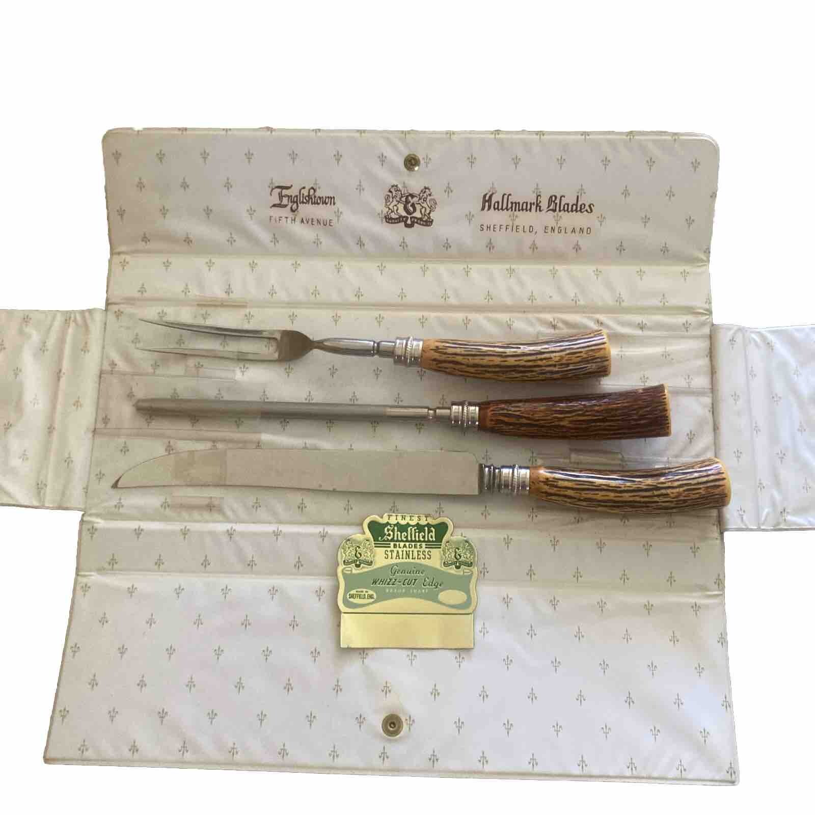 Vintage Hallmark Sheffield Englishtown Fifth Avenue Carving Set ...