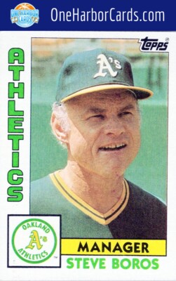1984 Topps Oakland Athletics Baseball Card #531 Steve Boros | eBay