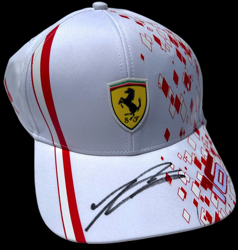 CHARLES LECLERC SIGNED AUTOGRAPH MONACO HAT CAP FERRARI FORMULA ONE F1 ...
