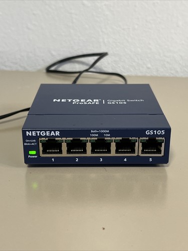 NetGear ProSafe GS105 v5 5-Port Gigabit Ethernet Switch - No AC power ...