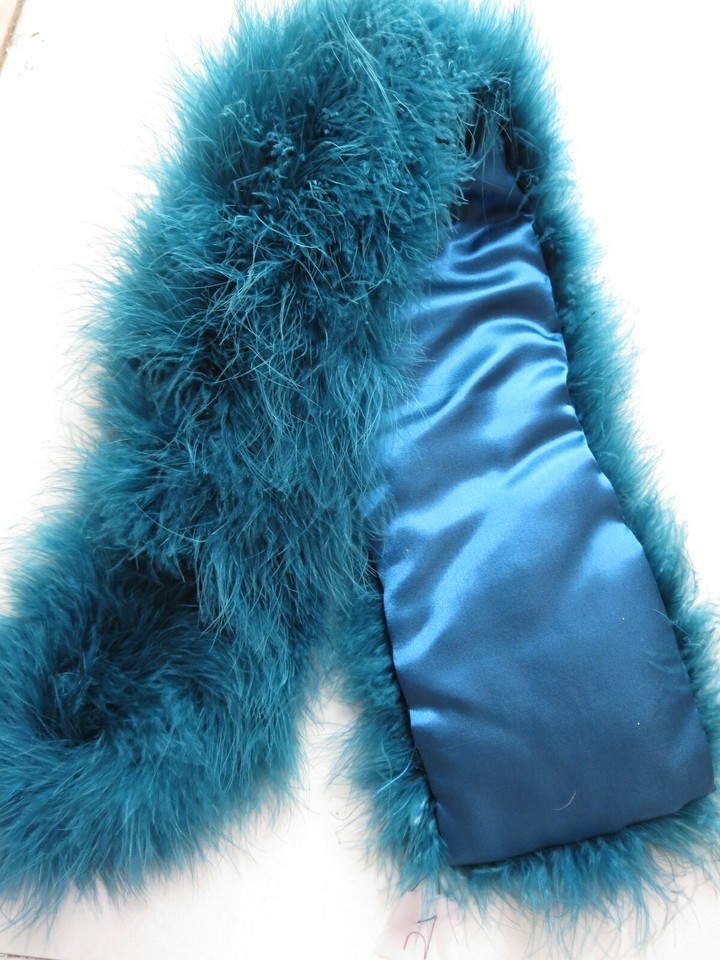 Real Ostrich Feather Fur Scarf Shawls Winter Warm Collar Handmade ...