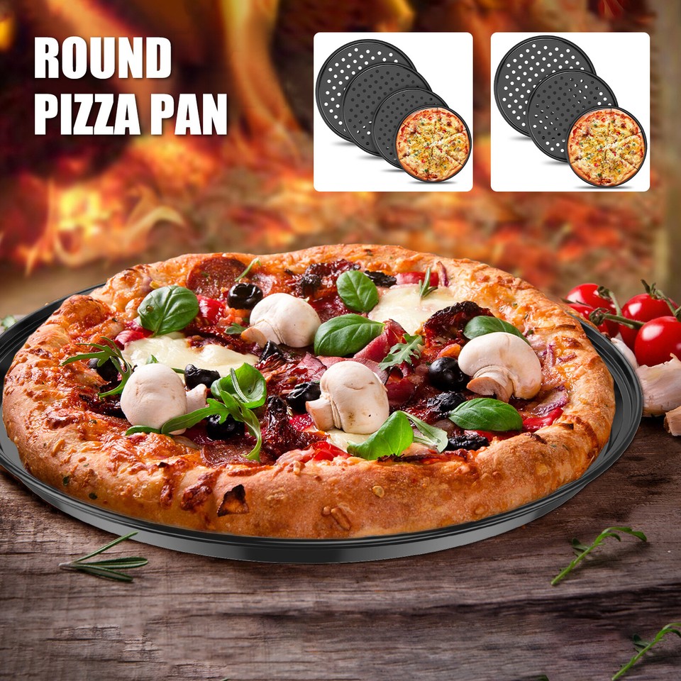 3Pcs / 4Pcs Pizza Pan with Perforated Holes Non Stick Pizza Trays Pizza ...