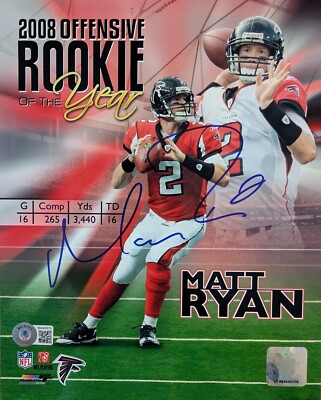 Matt Ryan Signed Autographed 8x10 Photo Atlanta Falcons ROY Beckett BAS ...