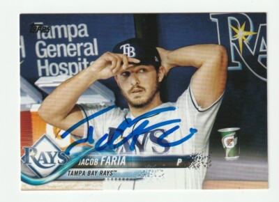 Jacob Faria Signed 2018 Topps Card #426 Auto Tampa Bay Rays Autograph ...