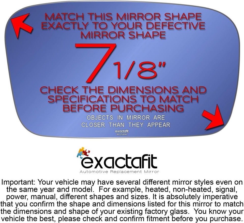 Exterior Side View Mirror Glasses Right Passenger Side RH For 2009-2014 ...