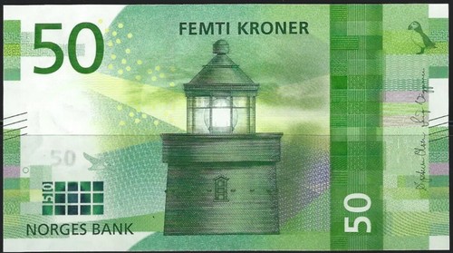 2017 Norway 50 Kroner Uncirculated Banknote. 50 Norwegian Kroner ...