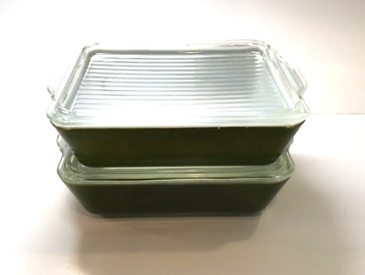 PYREX #0503 1-1/2 QRT. GREEN OVEN WARE - LOT OF 2 W/LIDS | eBay