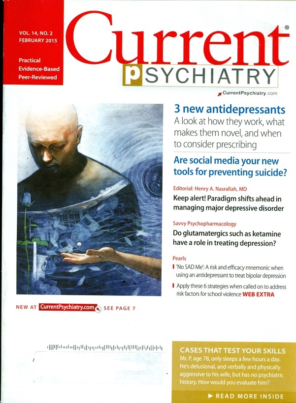 2015 Current Psychiatry Magazine: 3 New Antidepressants/Social Media ...