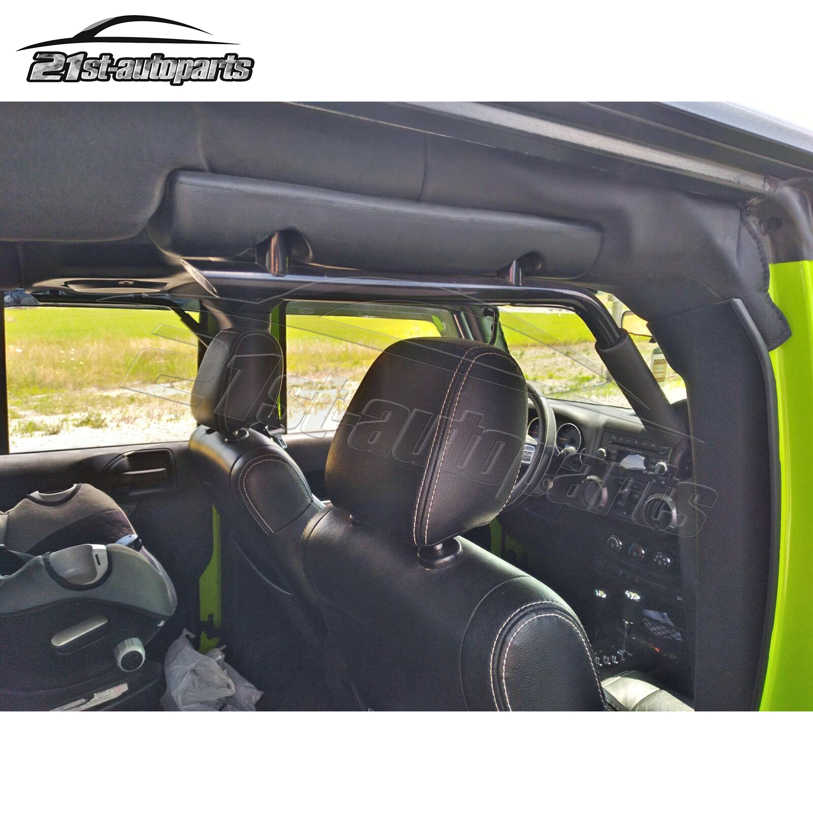Full Rear + Front Roof Grab Grip Bar Pull Handles For 2007-2018 Jeep ...