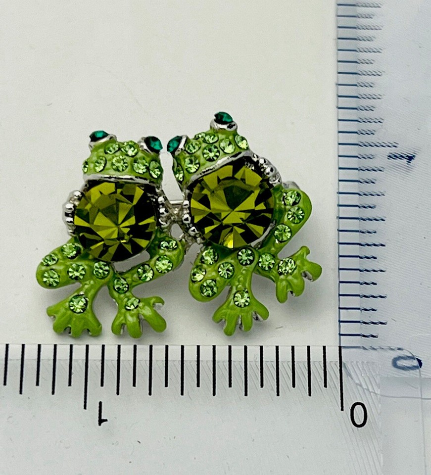 Green Crystal Frog Pin/Brooch | eBay