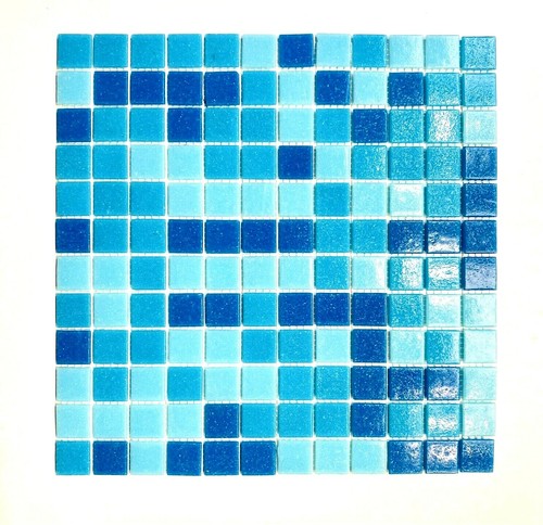 1x1 Pool Blue Spa Navy mix Glass Mosaic Wall and Floor Tile Pool ...