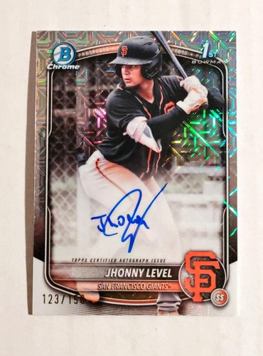 Jhonny Level 2025 1st Bowman Chrome AUTO HTA Choice REFRACTOR 123/150 ...