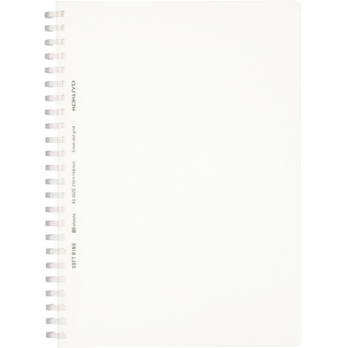 Kokuyo Notebook Soft Ring Notebook Clear 80 Sheets A5 Grid and Dotted ...
