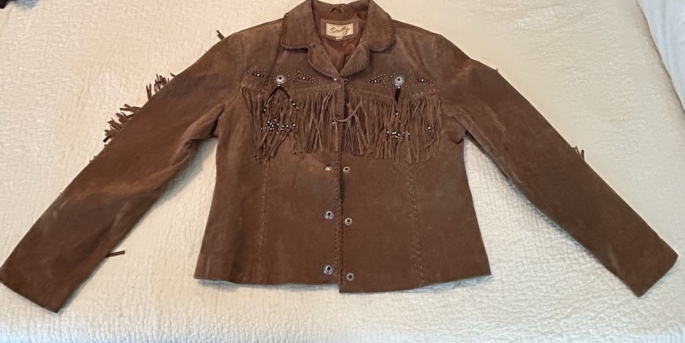 Scully Western Fringe Jacket with Old West Conchos and Beaded Trim-L152 ...