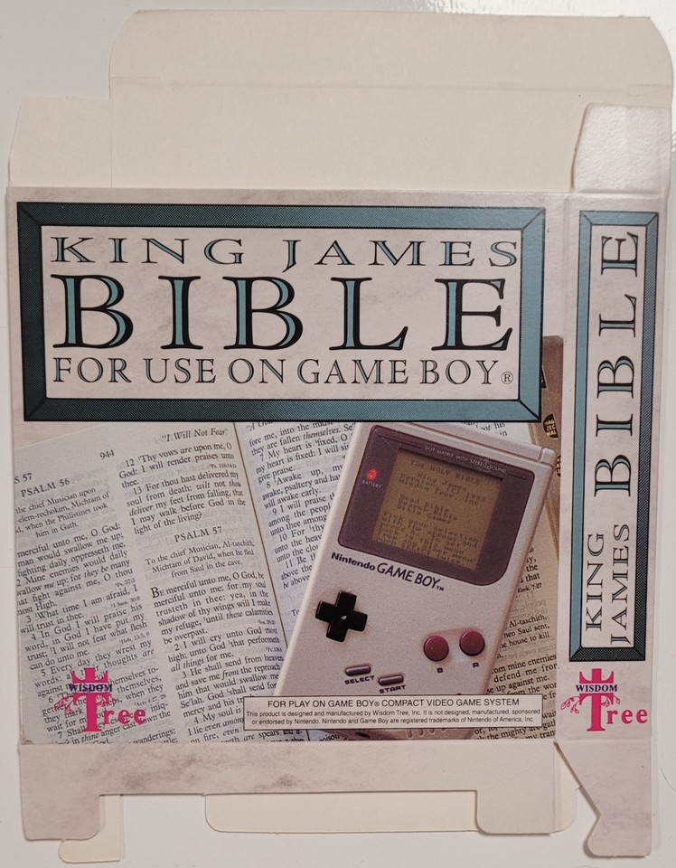 NES/Game Boy King James, Bible Buffet Wisdom Tree Boxes, Manuals,Labels ...