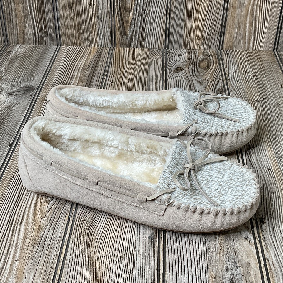MINNETONKA Womens Allie Plug Trapper Moccasin Size 10 Stone New 40453 ...