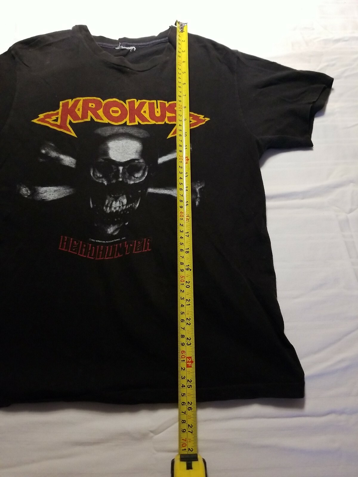 Vintage Krokus Shirt Mens Large Black Headhunter Band Tee 1983 Metal ...