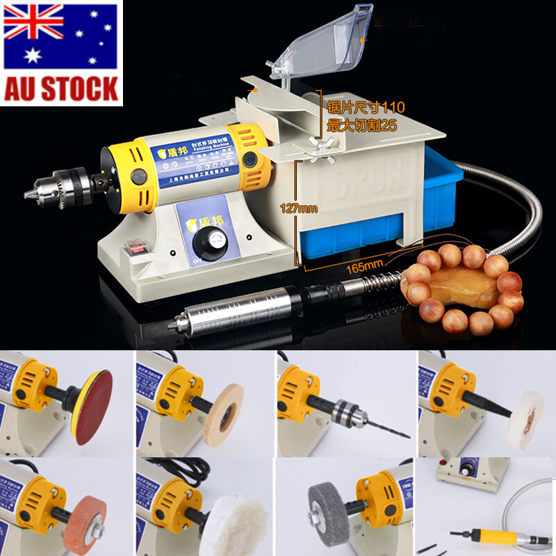 750W Multifunction Jewelry Rock Polishing Buffer Bench Lathe & Polisher ...