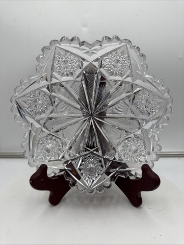 Antique Libbey Glass Co Cut Glass Empress Pattern Dish American ...