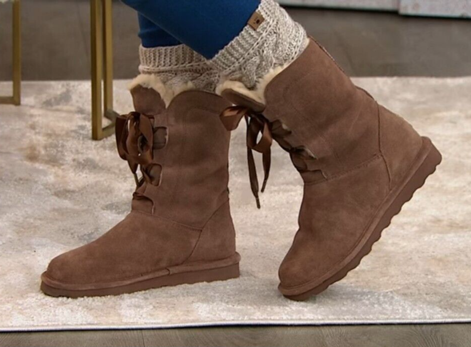 BEARPAW Taylor Suede Water & Stain Repellent Never-Wet Boot Cocoa Brown ...