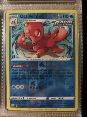 Pokemon Battle Styles Octillery Reverse Holo Rare Card 037/163 NM MINT ...
