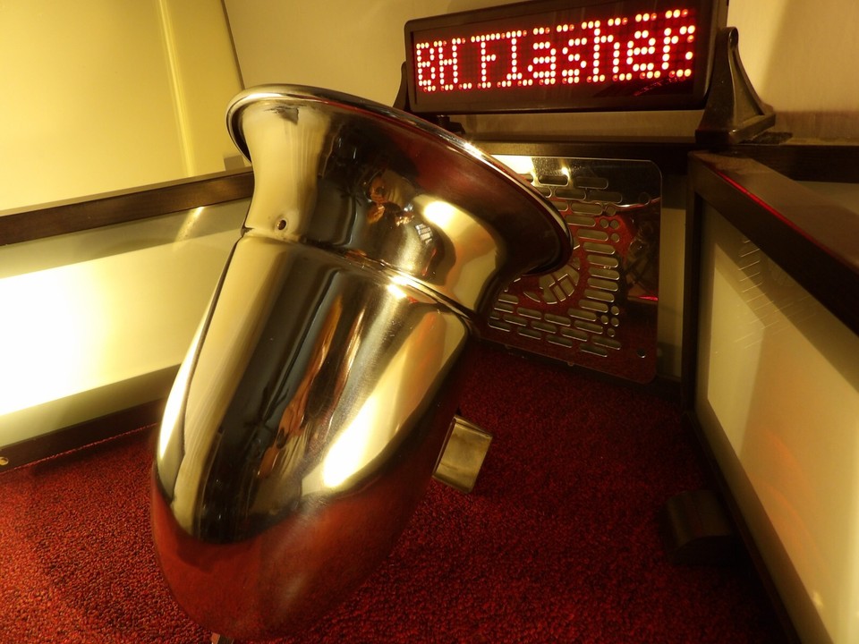 FEDERAL SIGNAL CHROME CP100 SIREN SPEAKER W/CLAMP-ON VISIBAR MODEL 11 ...