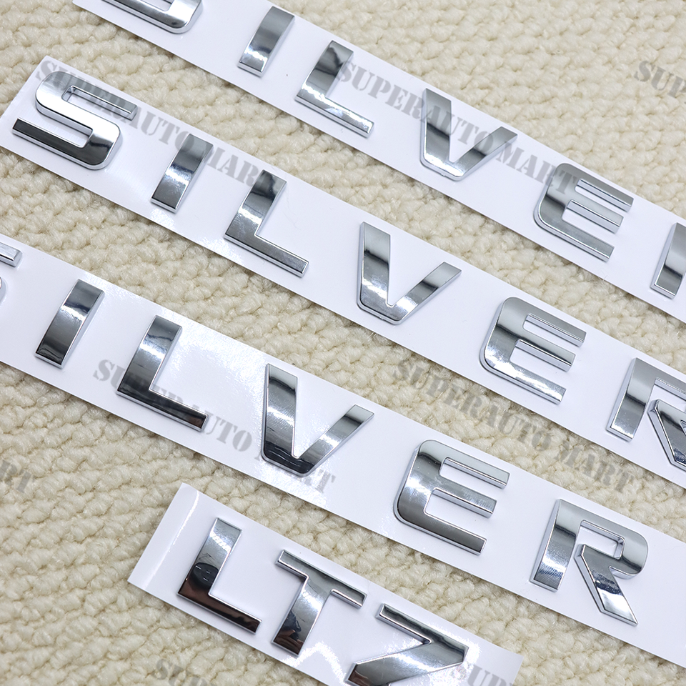 Chrome Front Rear Door Emblem Badge Tailgate Letters For Silverado 1500 ...