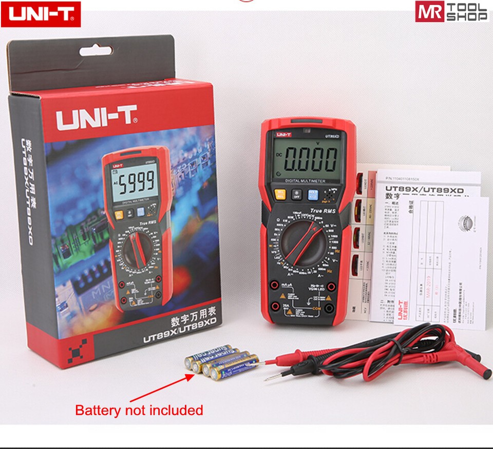 UNI-T TRUE RMS Digital Multimeter AC DC Volt Amp Meter LED NCV Test Cap ...