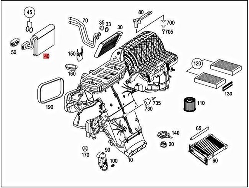 Genuine MERCEDES V251 W164 X164 GL-CLASS X164 Evaporator 1648300158 | eBay