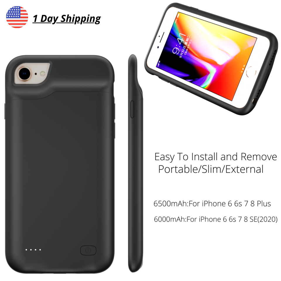 Portable Battery Charger Case Smart Power Bank Cover For iPhone 6 6s 7 ...