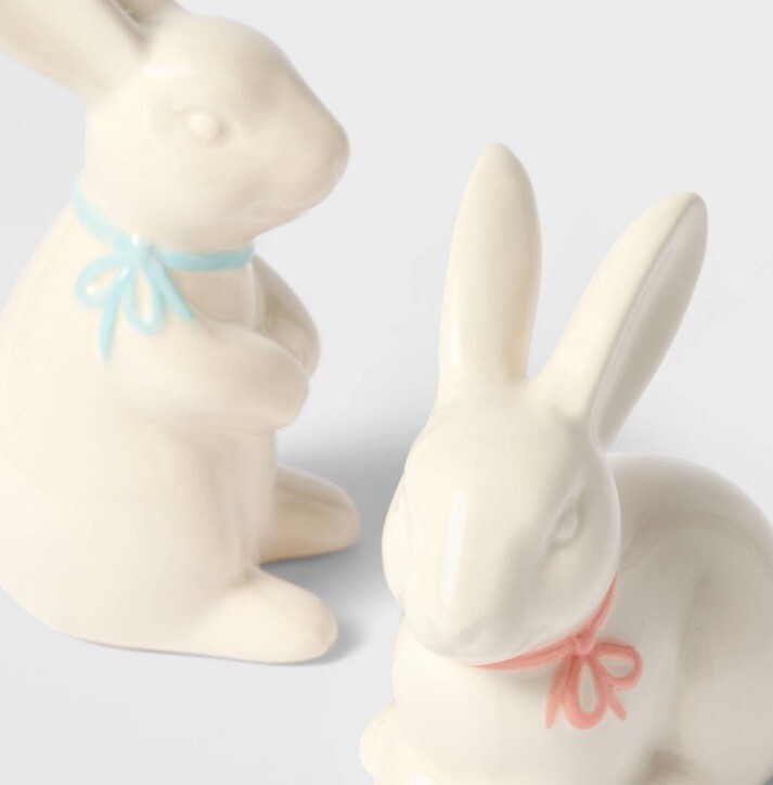 Target Threshold Easter 2024 Bunnies 3 piece White Ceramic Bunny Rabbit ...