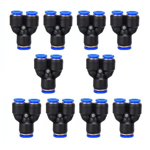 1/4 OD Push to Connect Y Spliter 3 Way Wye Quick Push Lock Adapter Pack ...