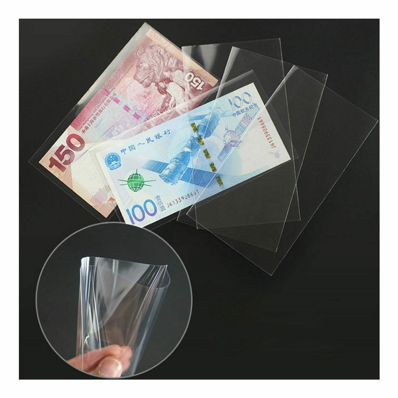 Paper money holder plastic protective sleeves dollar bill currency 100 ...