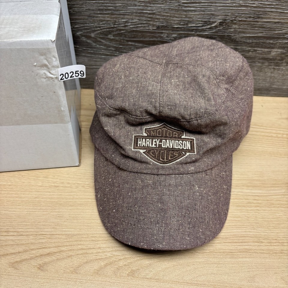 Harley Davidson Hat Cap Fitted One Size Brown Bar Shield Logo Cadet ...