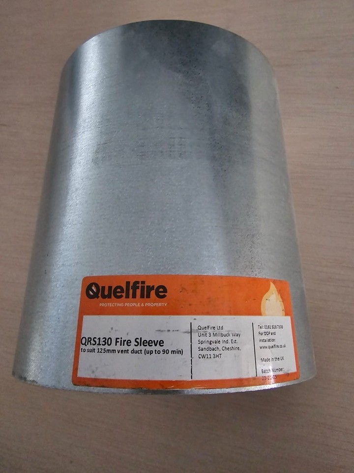 Quelfire Intumescent QRS130 Round Fire Sleeve For 125/130mm Ducting Set ...