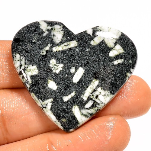 51.5 Ct Natural Chinese Writing Jasper Heart Cabochon Loose Gemstone ...