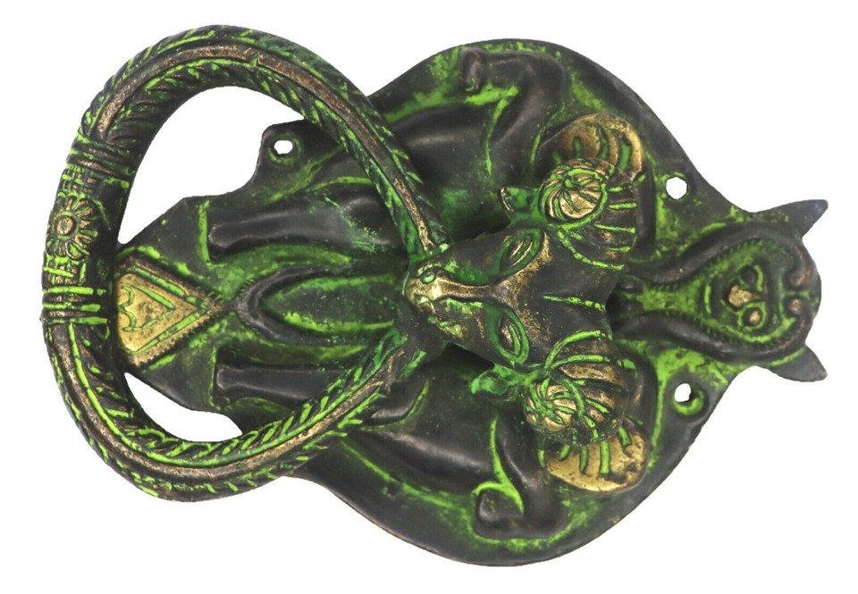 Elephant with Sheep & Bat Engraved Antique Style Handmade Brass Door ...