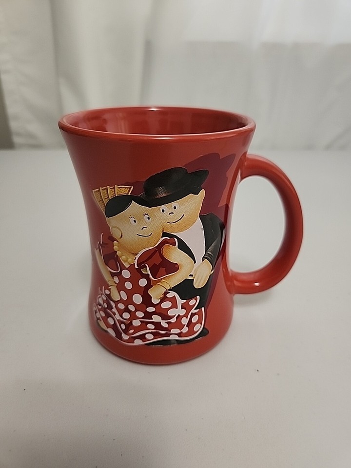 Jumi Red Coffee Tea Cup Mug Cartoon Flamenco Dancers Guitar Espana ...