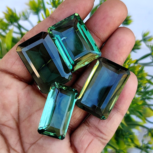 Natural 189 Ct Certified Brazilian Green Amethyst Loose Gemstone 4Pcs ...