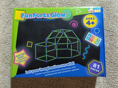 Fun Forts Glow-in-Dark Building Set Build Forts, Tents, Carts Creative ...