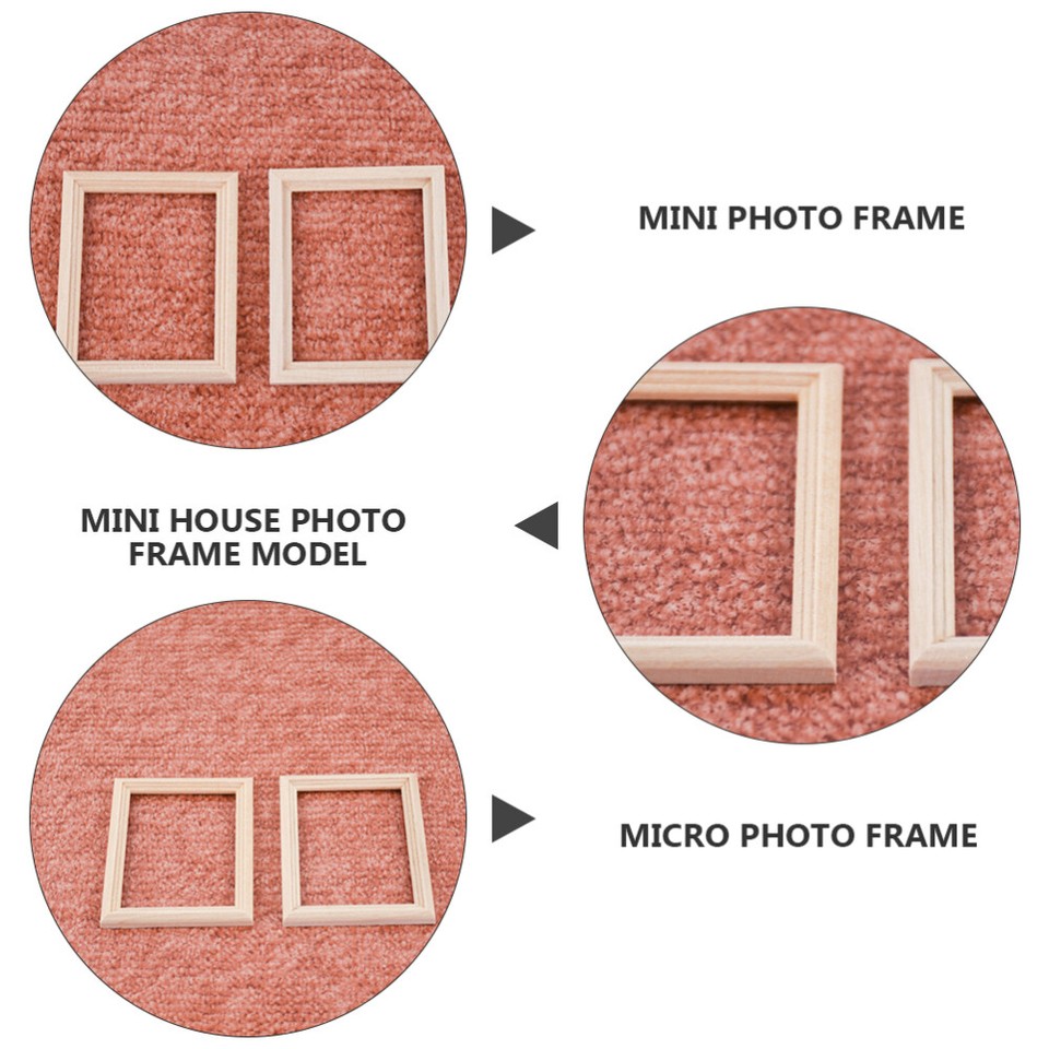 12 Pcs Mini Wooden Photo Frame Tiny Picture Frames House Model ...