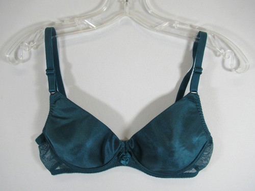 Vintage Vassarette Bra 36C Mesh Sides Lined Underwire Blue-Green 75-101 ...
