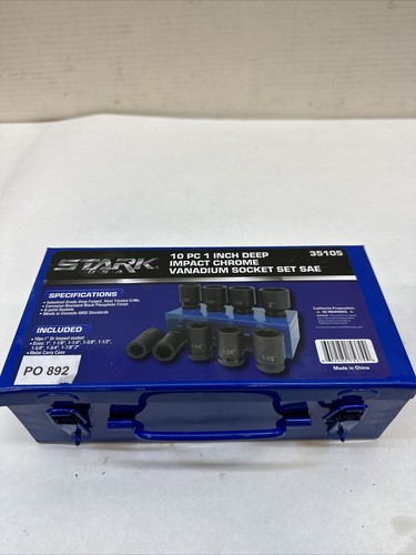 Stark Impact Socket Set 10-Piece+6-Point Design W/ Heavy-Duty Blow ...