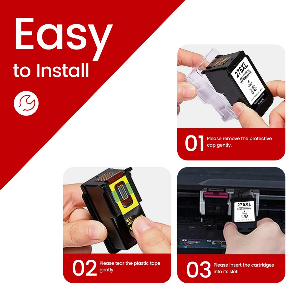 PG-275XL CL-276XL Ink Cartridges for Canon Pixma TR4722 TR4700 TS3722 ...