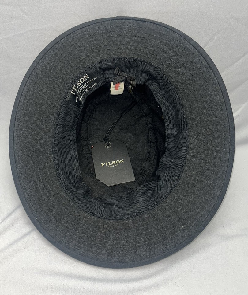 Filson Tin Cloth Packer Hat 11060015 Black Leather Waxed Oil Finish ...