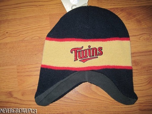 MINNESOTA TWINS VINTAGE LOOK FLEECE LINED KNIT STOCKING HAT~BEANIE~CAP ...