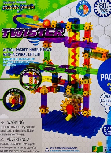 Techon Gears MARBLE MANIA TWISTER Marble Maze Spiral Lifter 80+ Pieces ...