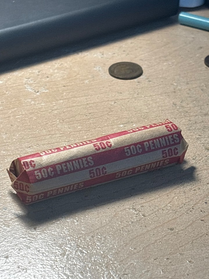 wheat penny rolls unsearched with a pre-1900 Indian head penny included ...